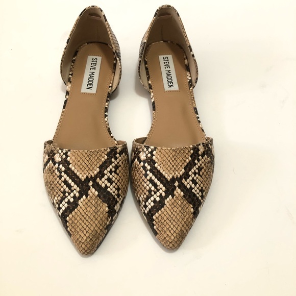 Steve Madden | Shoes | Steve Madden Snake Skin Flats New 55 | Poshmark